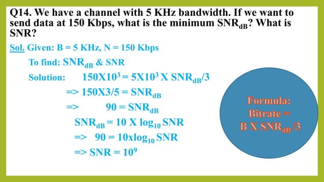 Physical Layer Numericals - Data Communication & Networking | PDF ...
