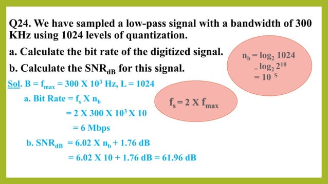 Physical Layer Numericals - Data Communication & Networking | PDF ...