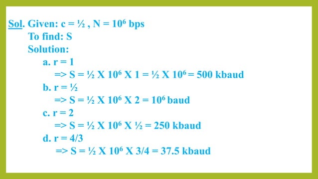 Physical Layer Numericals - Data Communication & Networking | PDF ...