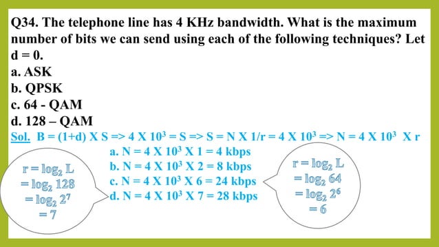 Physical Layer Numericals - Data Communication & Networking | PDF ...