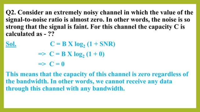 Physical Layer Numericals - Data Communication & Networking | PDF ...