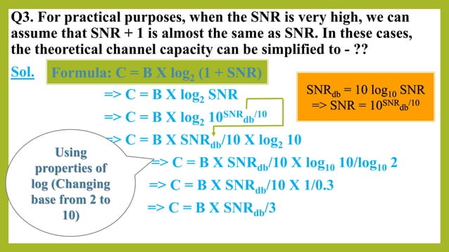 Physical Layer Numericals - Data Communication & Networking | PDF ...