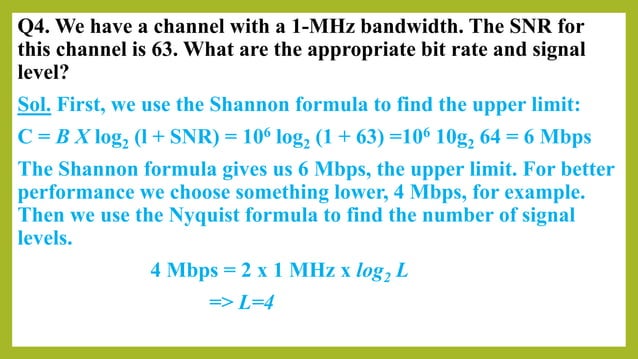 Physical Layer Numericals - Data Communication & Networking | PDF ...