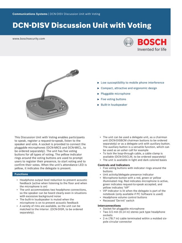 bosch dcn-disv-l | PDF