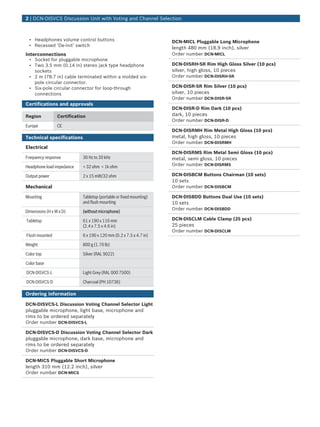 Bosch DCN-DISVCS-L : Thông số kĩ thuật | PDF