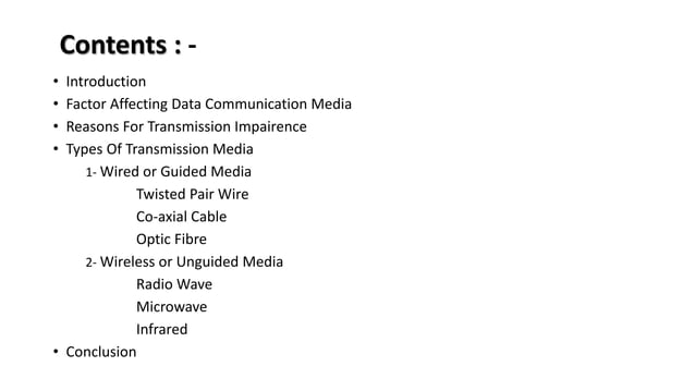 Dcn ppt-transmission media | PPTX | Computer Networking | Computing