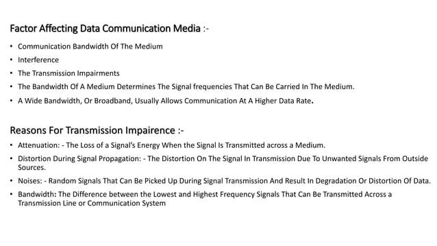 Dcn ppt-transmission media | PPTX | Computer Networking | Computing