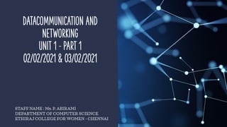 Data Communication and Networking Part 1 (Introduction) | PPT