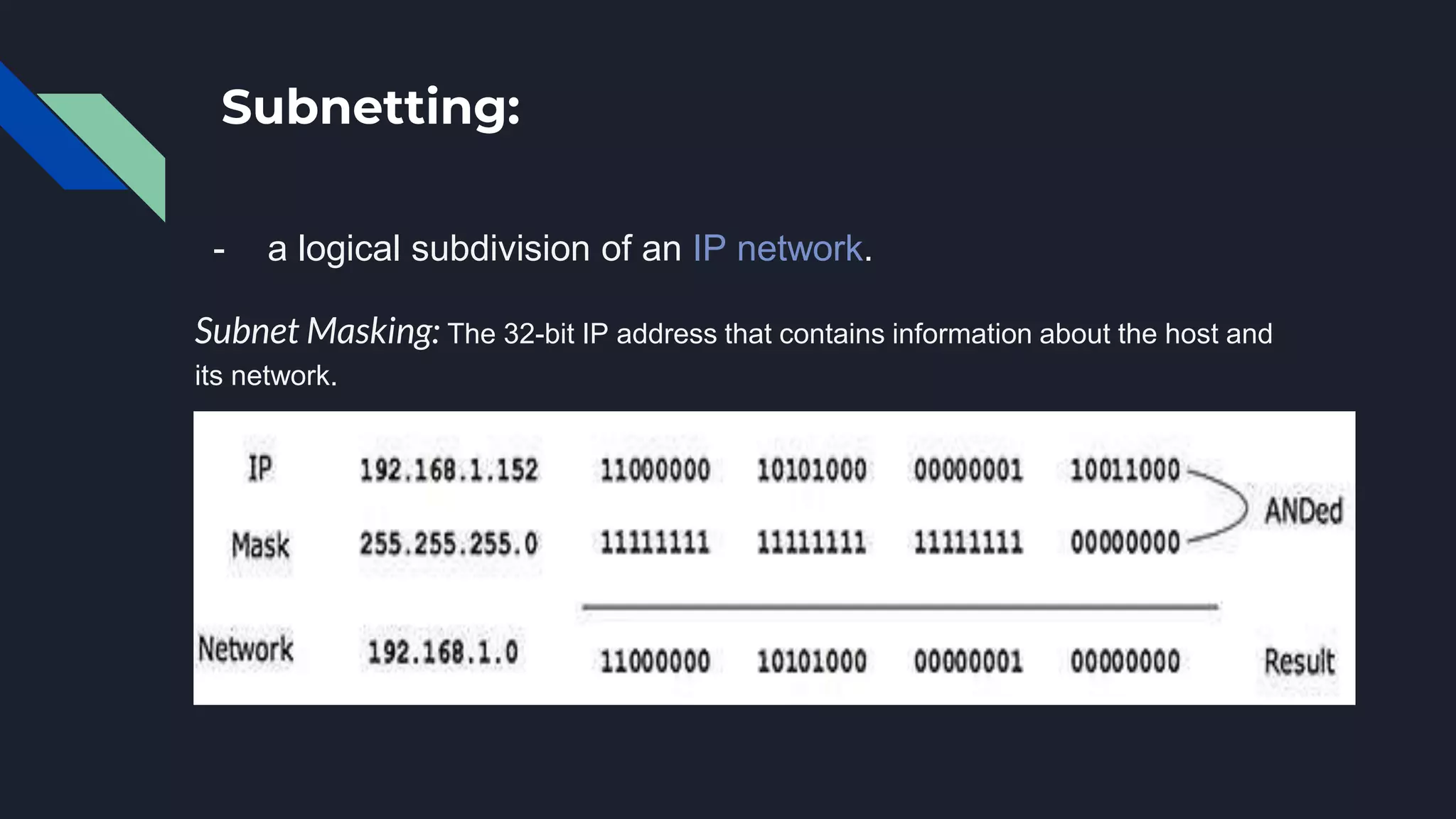 Dcn class a subnetting | PPTX