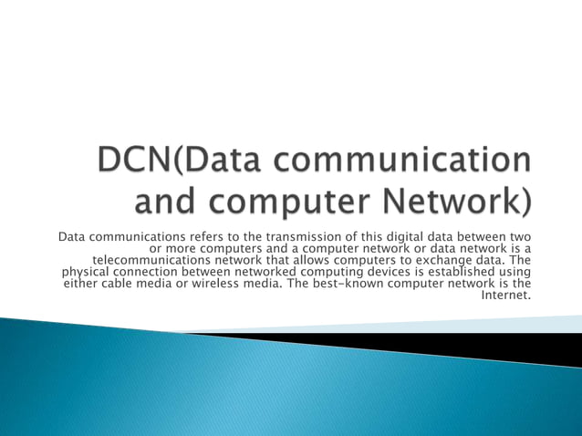Dcn(data communication and computer network) | PPTX