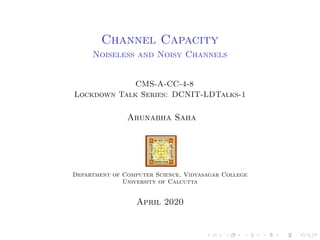 Introduction to Channel Capacity | DCNIT-LDTalks-1 | PDF