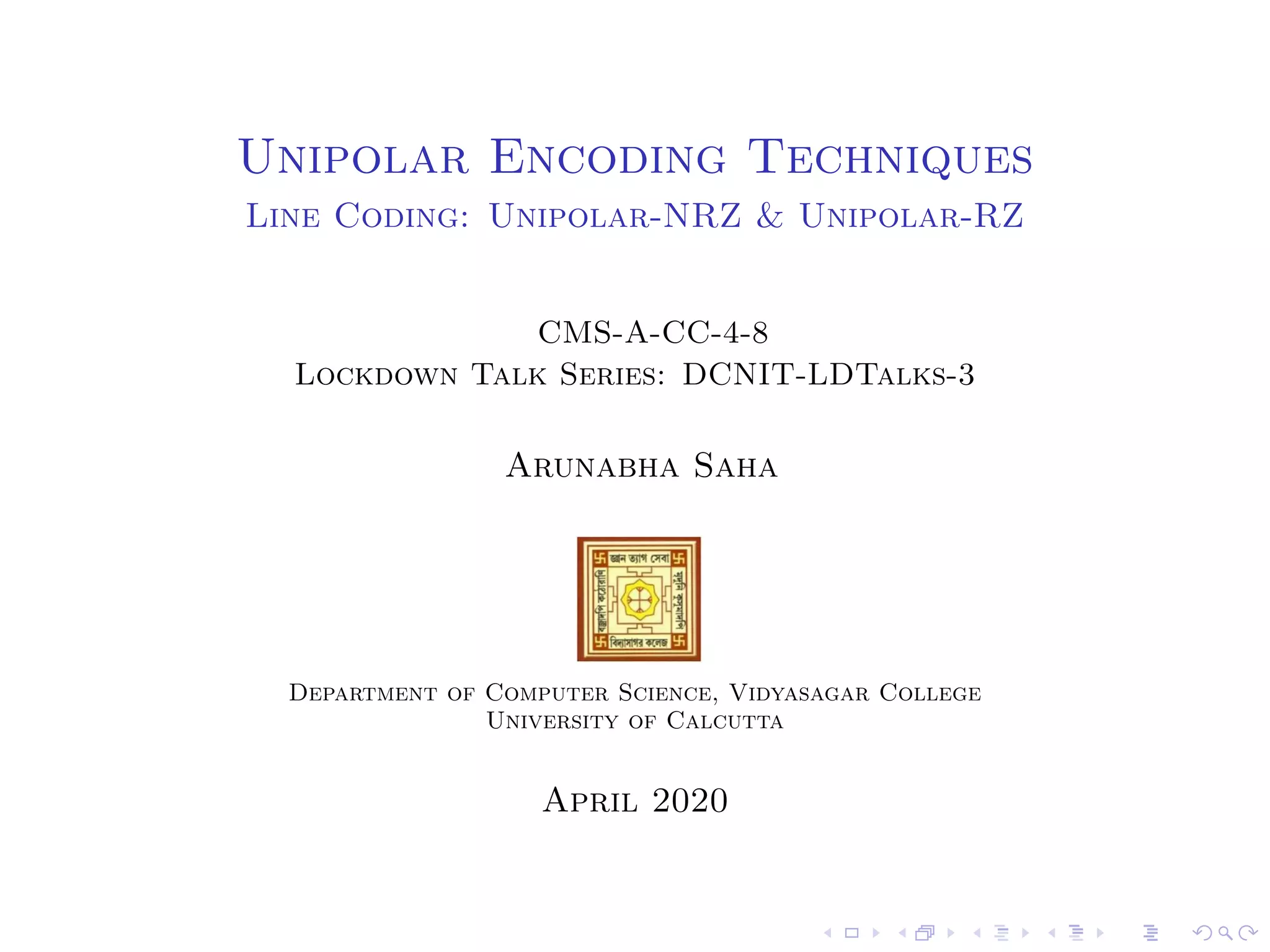 Unipolar Encoding Techniques: NRZ & RZ | PDF