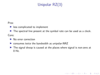 Unipolar Encoding Techniques: NRZ & RZ | PDF