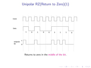 Unipolar Encoding Techniques: NRZ & RZ | PDF