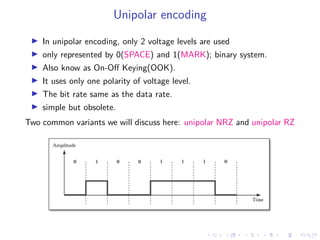 Unipolar Encoding Techniques: NRZ & RZ | PPT