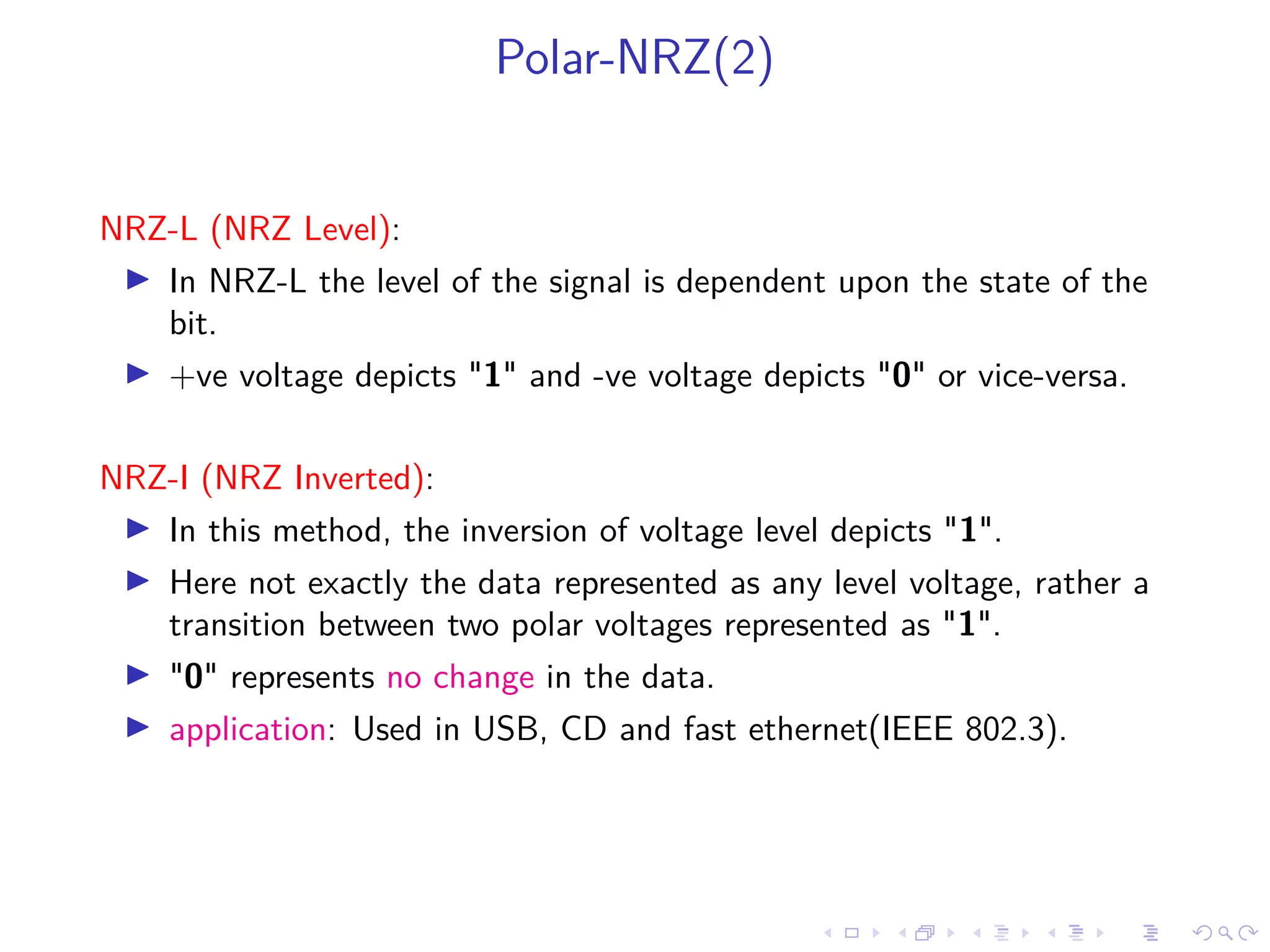 Polar-NRZ & Polar-RZ encoding schemes | PDF