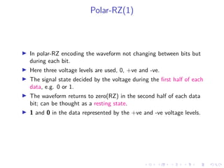 Polar-NRZ & Polar-RZ encoding schemes | PDF
