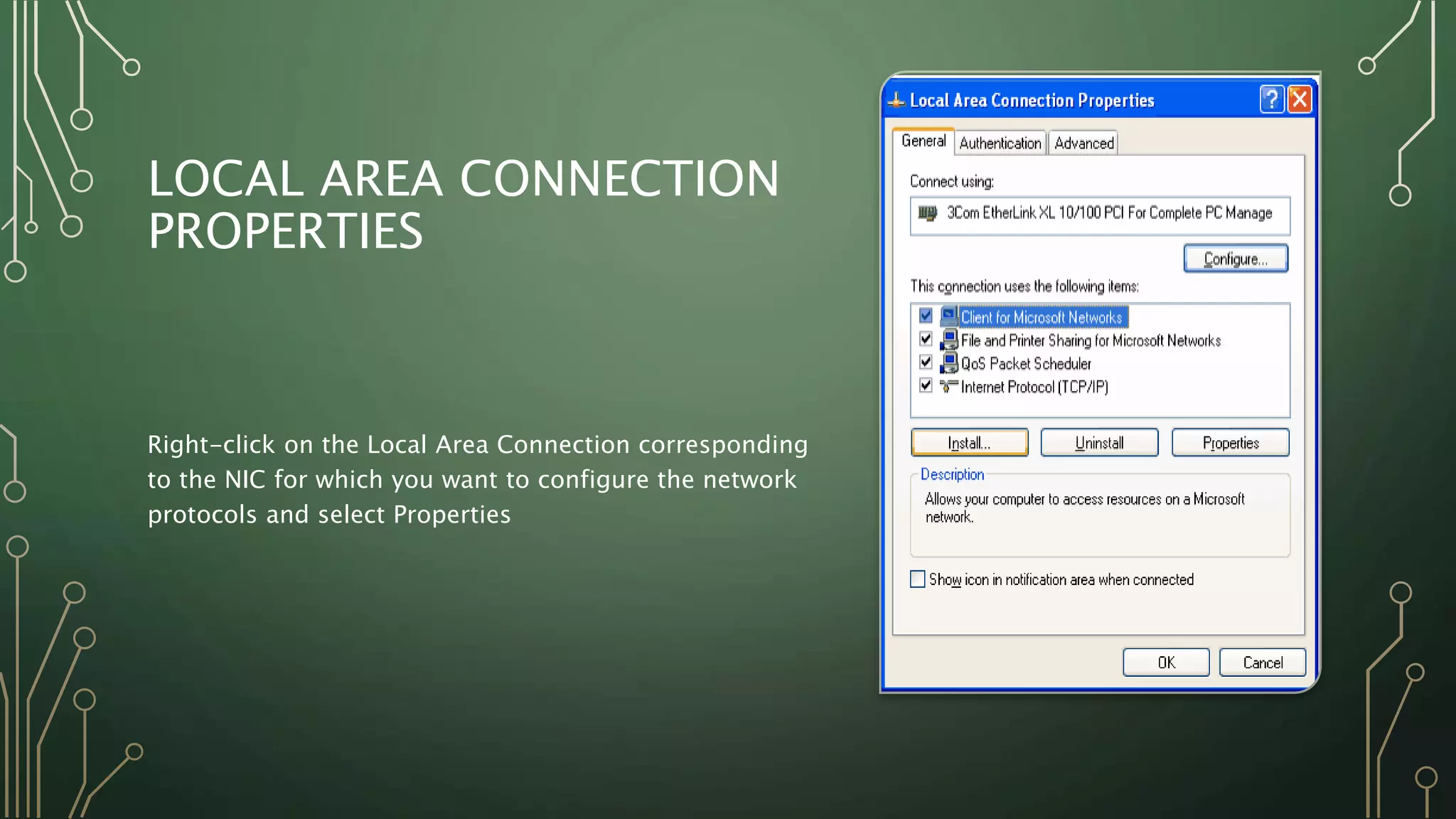 Installation of TCP/IP protocol and windows components | PPTX