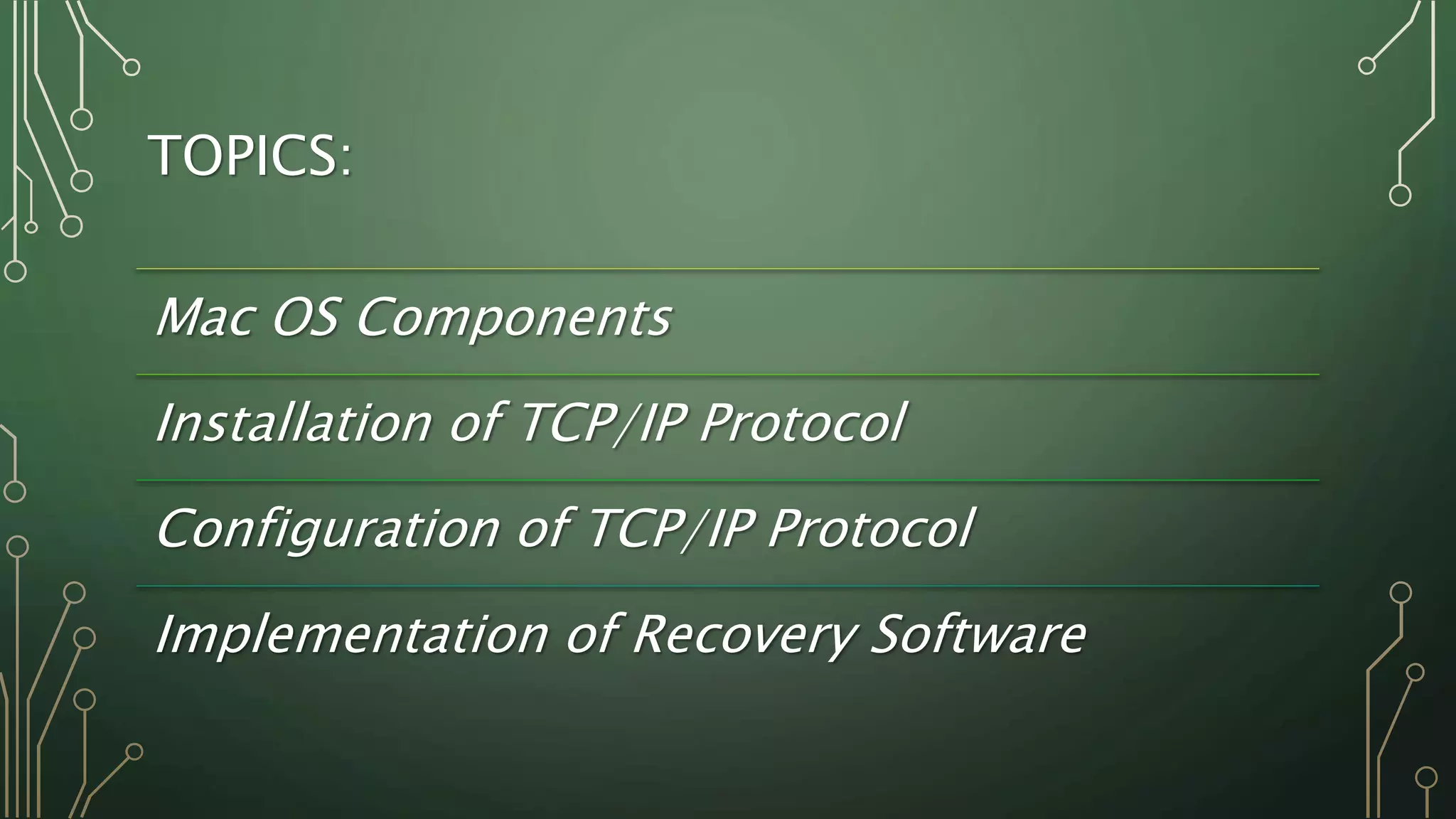 Installation of TCP/IP protocol and windows components | PPTX