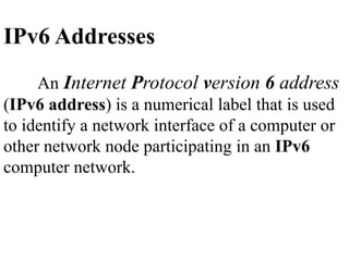 IPV6 ADDRESS | PPTX