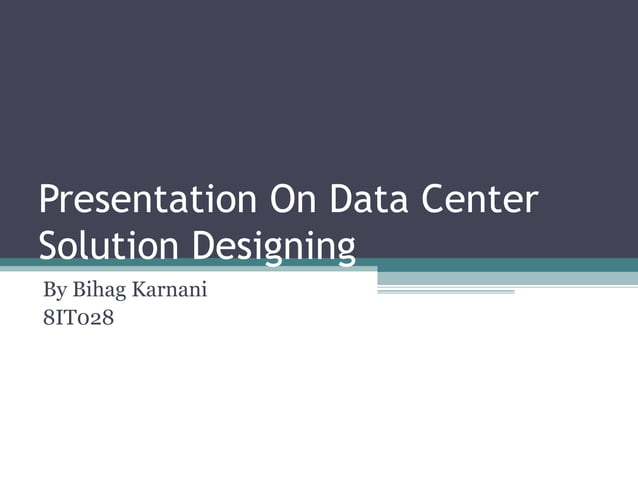 Data Center Optimization | PPT