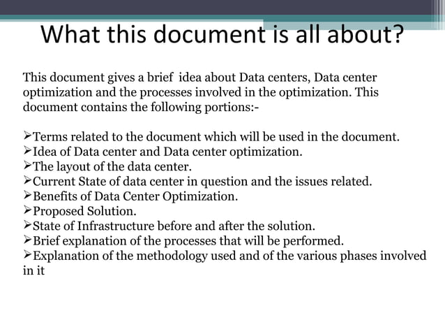 Data Center Optimization | PPT