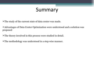 Data Center Optimization | PPT