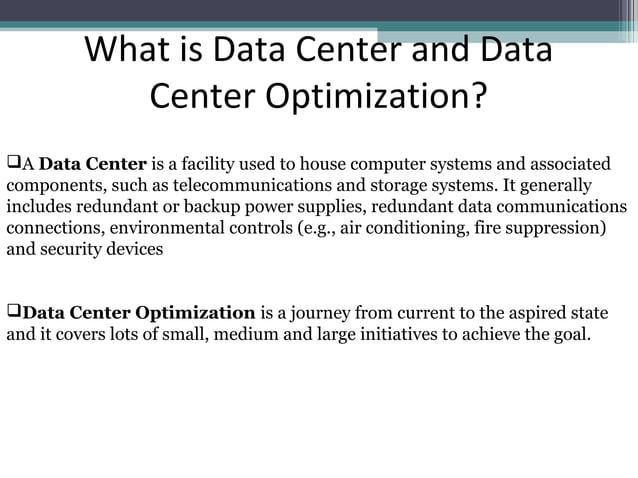 Data Center Optimization | PPT