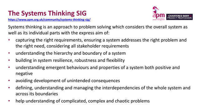 The Benefits of using Systems Thinking in Project Management | PPTX ...