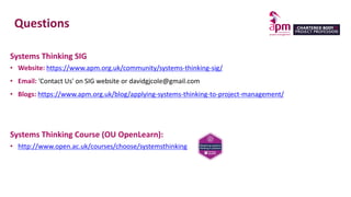 The Benefits of using Systems Thinking in Project Management | PPT