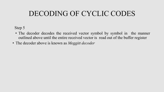 DIGITAL COMMUNICATION: ENCODING AND DECODING OF CYCLIC CODE | PPTX | Programming Languages ...