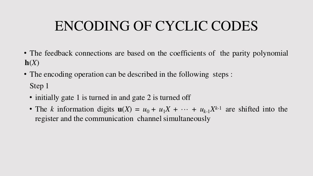 Digital Communication Encoding And Decoding Of Cyclic Code 1532