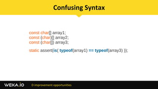 Dconf 2016: D improvement opportunities | PPT
