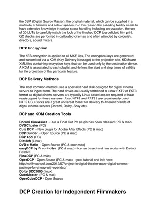 Dcp | PDF | Digital Audio | Computer Software and Applications
