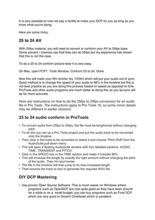 Dcp | PDF | Digital Audio | Computer Software and Applications