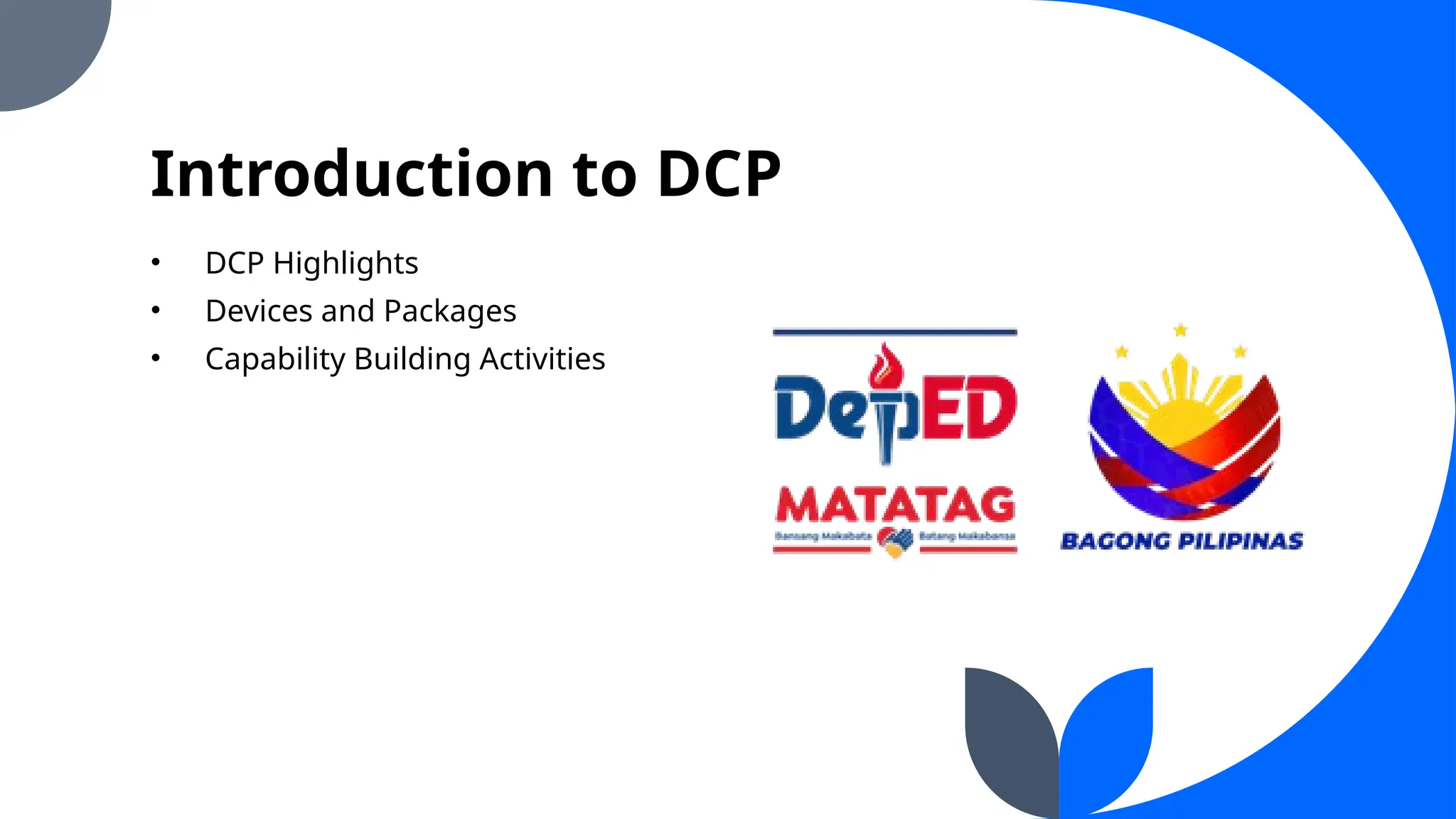 Slide decks for DCP adoption program for DepEd Schools | PPTX