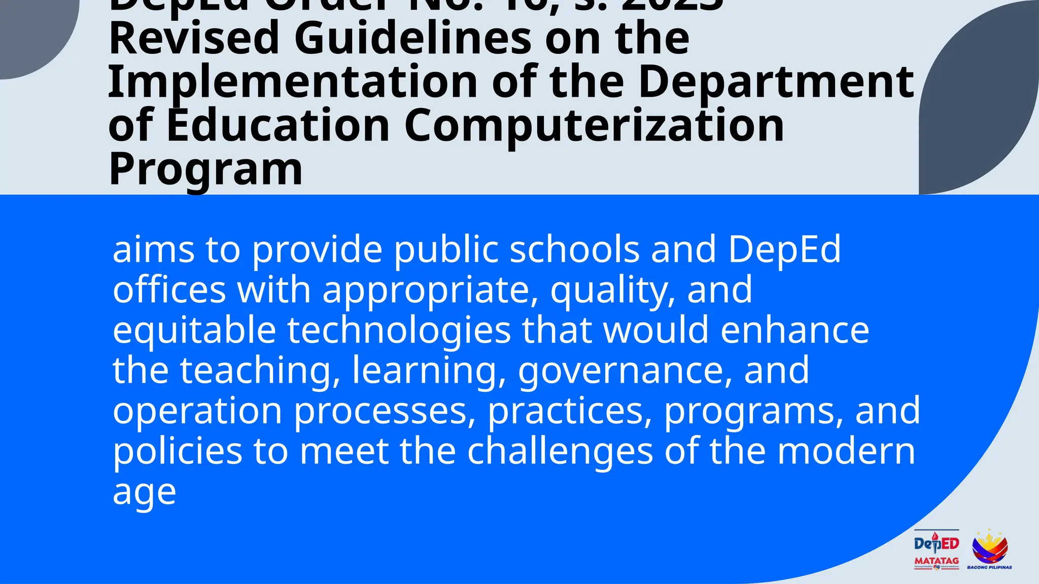 Slide decks for DCP adoption program for DepEd Schools | PPTX