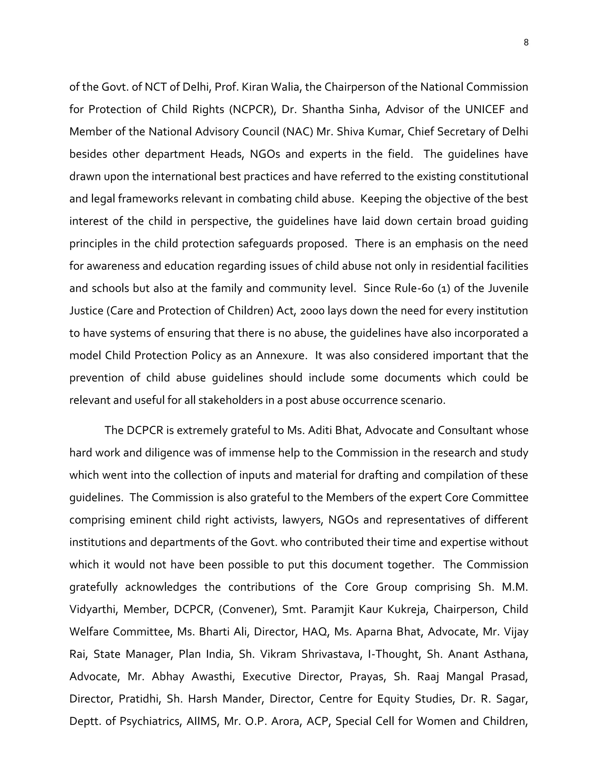 Dcpcr guidelines for the prevention of child abuse in india | PDF