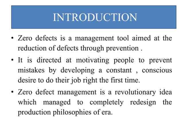 ZERO DEFECTS | PPT
