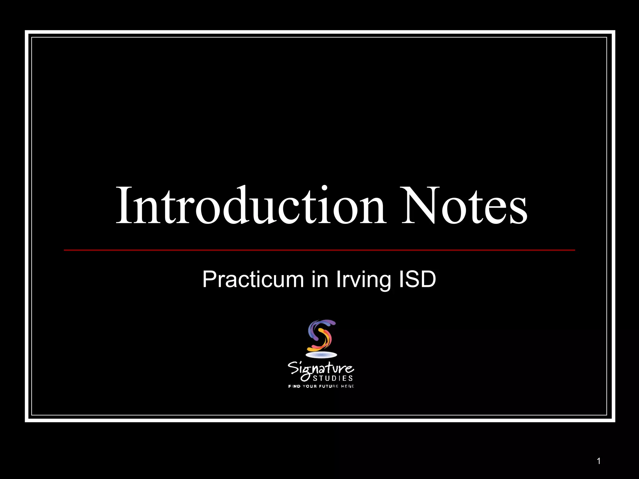 Introduction Notes Irving ISD | PPT