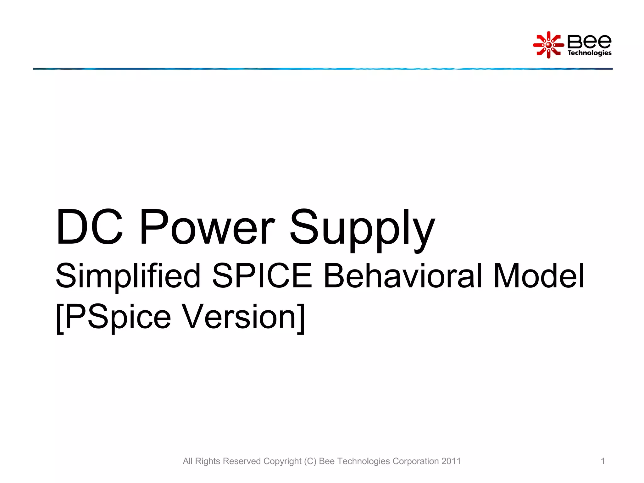 Simple model of DC Power Supply(PSpice) | PPT
