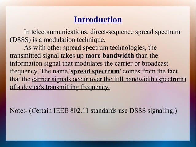 Digital communication (DSSS) | PPT | Computer Networking | Computing