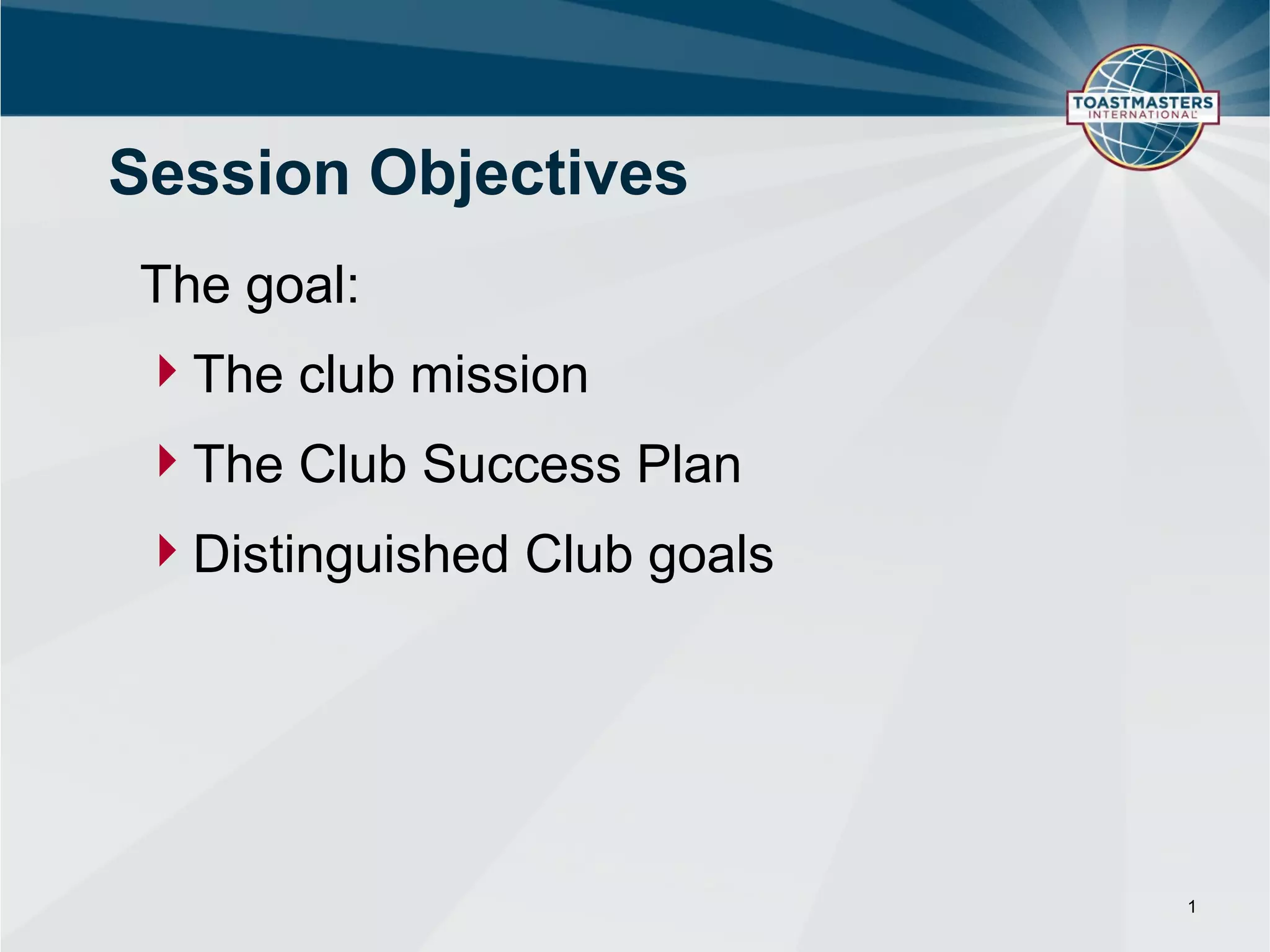 Distinguished Club Program - Club Success Plan June 2013 | PPS