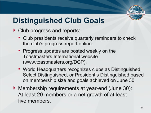 Distinguished Club Program - Club Success Plan June 2013 | PPS