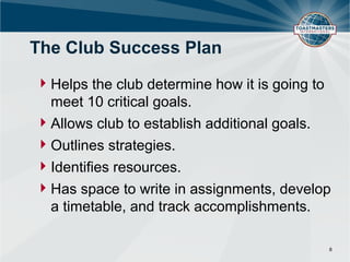 Distinguished Club Program - Club Success Plan June 2013 | PPS