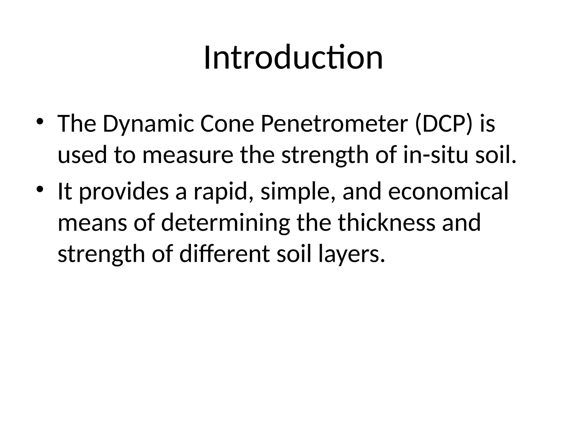 Dynamic cone penetration test procedure following ASTM | PPTX