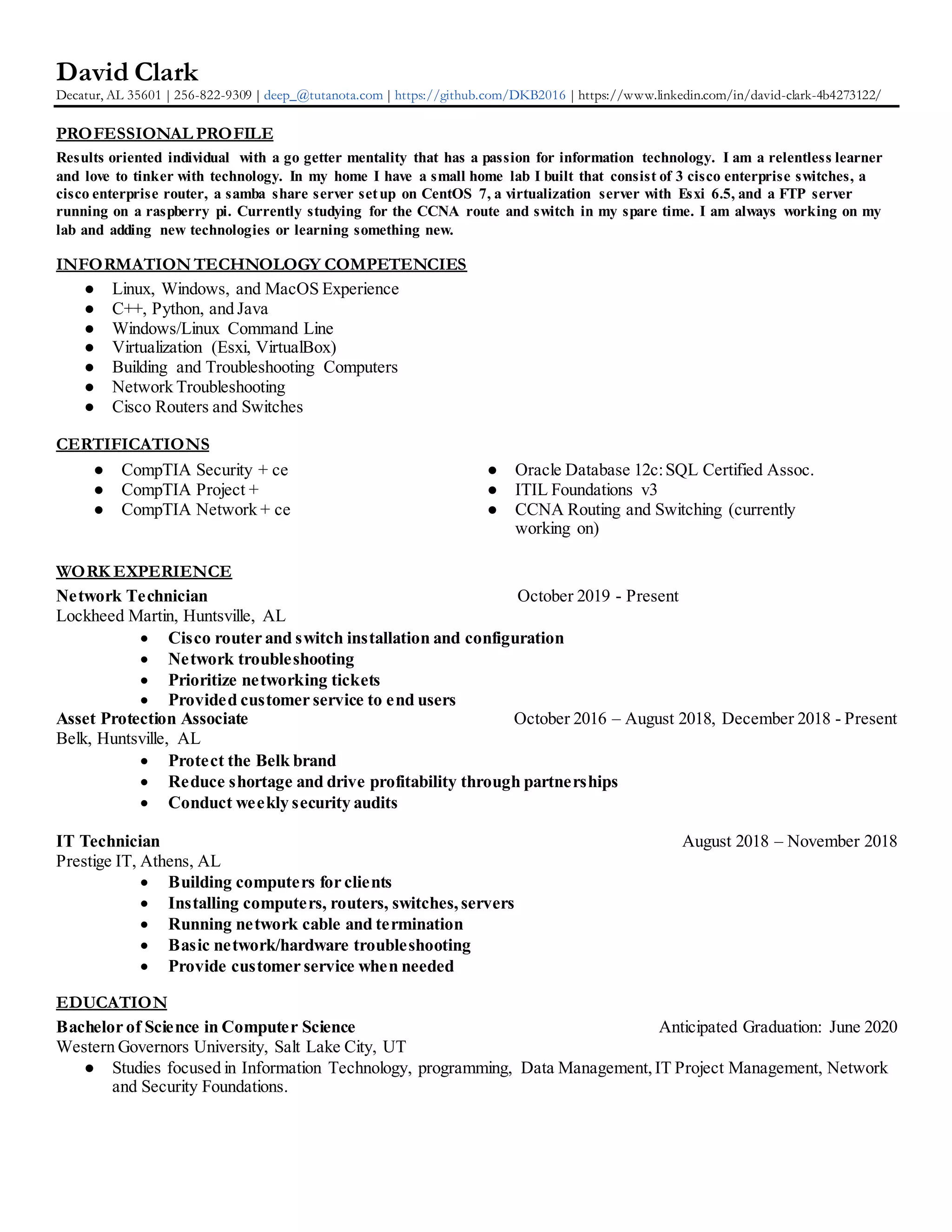 Dc resume | DOCX | Computing | Technology & Computing
