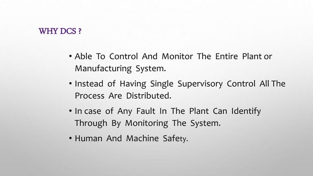 DCS - Distributed Control System | PPTX