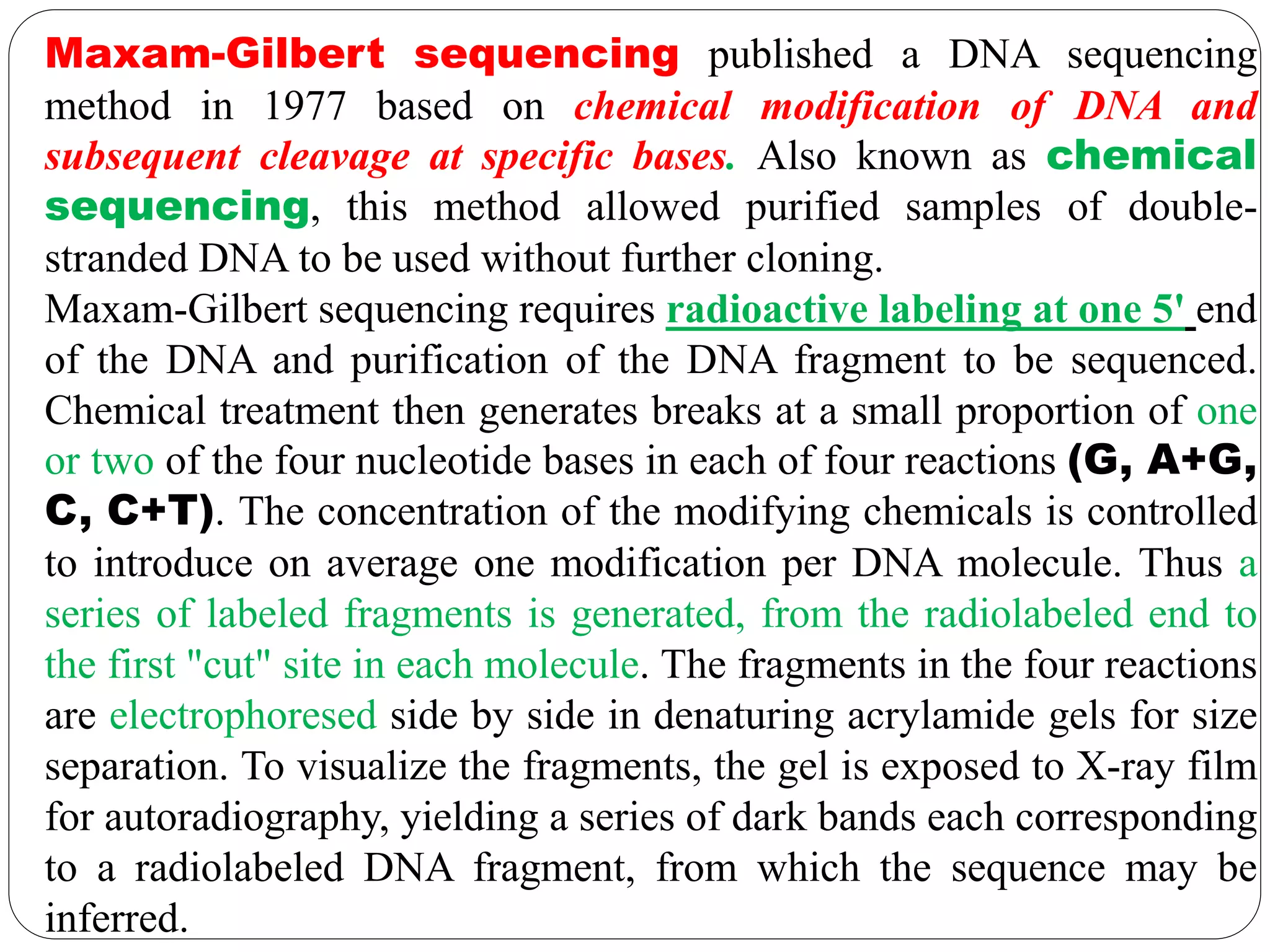 DNA sequencing- Maxam- Gilbert sequencing | PPT