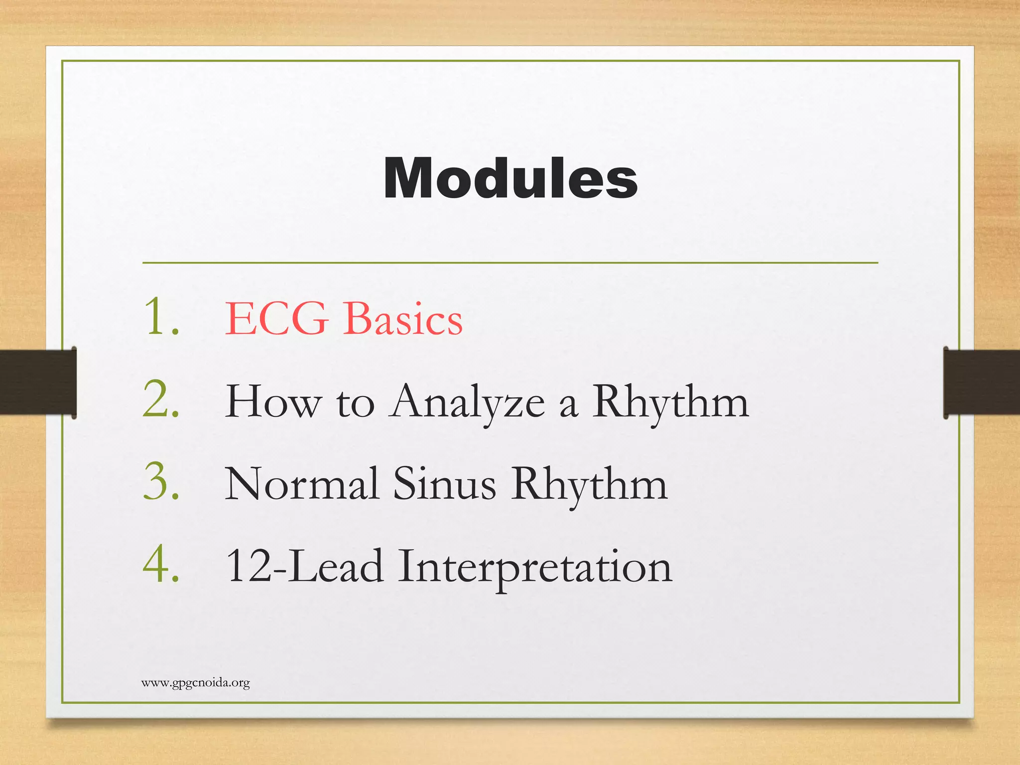 Electro Cardio Gram - Basics of ECG | PPT